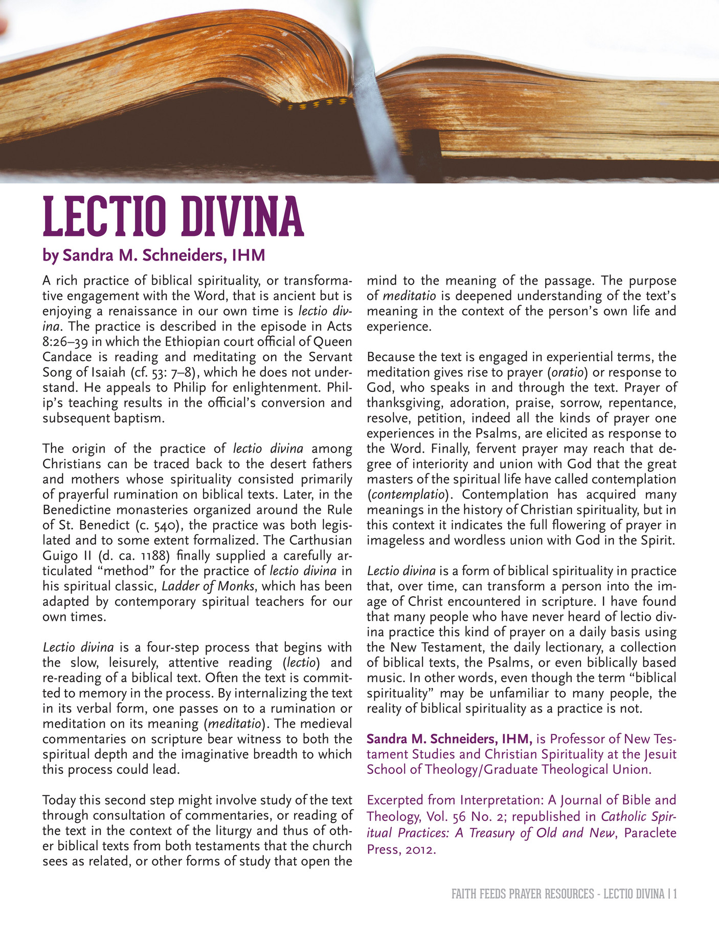 Boston College - C21 Prayer Resource - Lectio Divina - Page 1