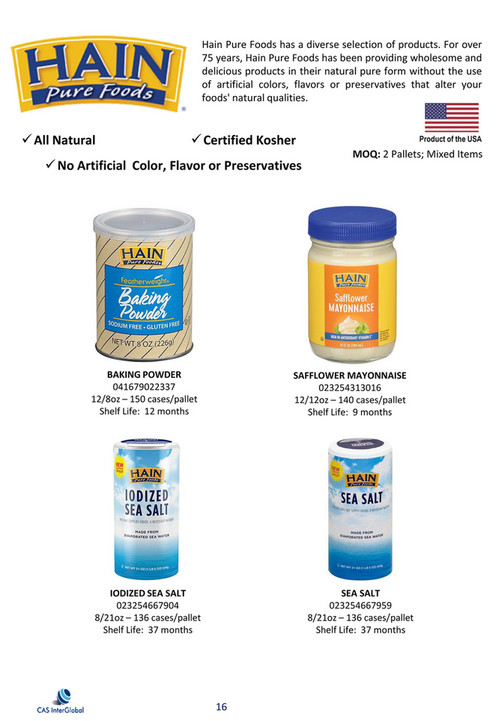CAS InterGlobal - 2023 Hain Celestial - Food Section Catalog - Page 16-17 - Created with ...