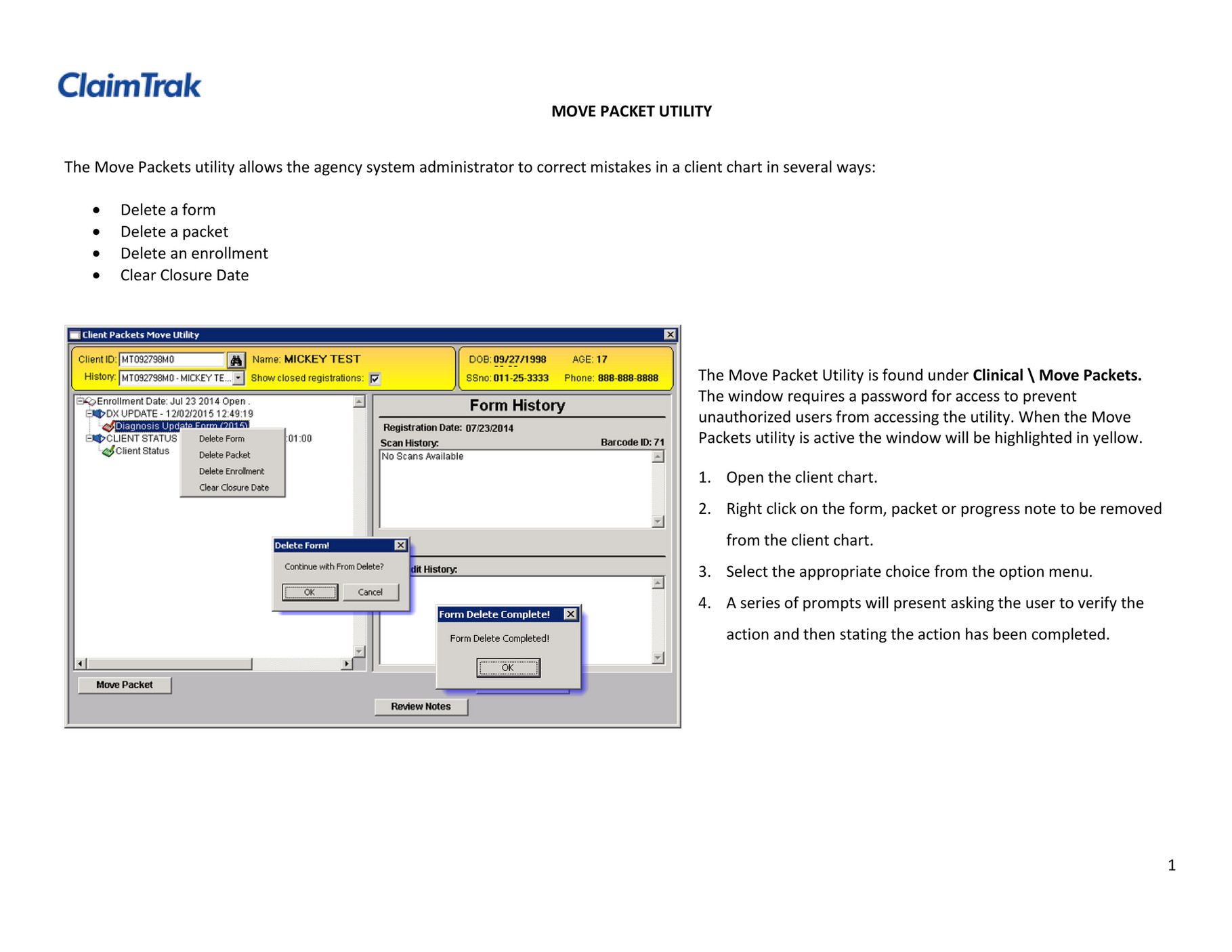 ClaimTrak - Move Packet Utility - Page 1 - Created with Publitas.com