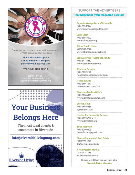 RLM Company - Riverside Living Magazine May 2021 - Page 30-31