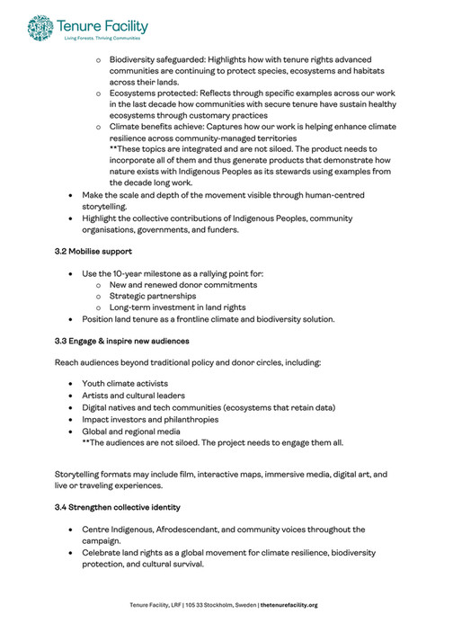The Tenure Facility - 10 year project Tenure Facility call for ...