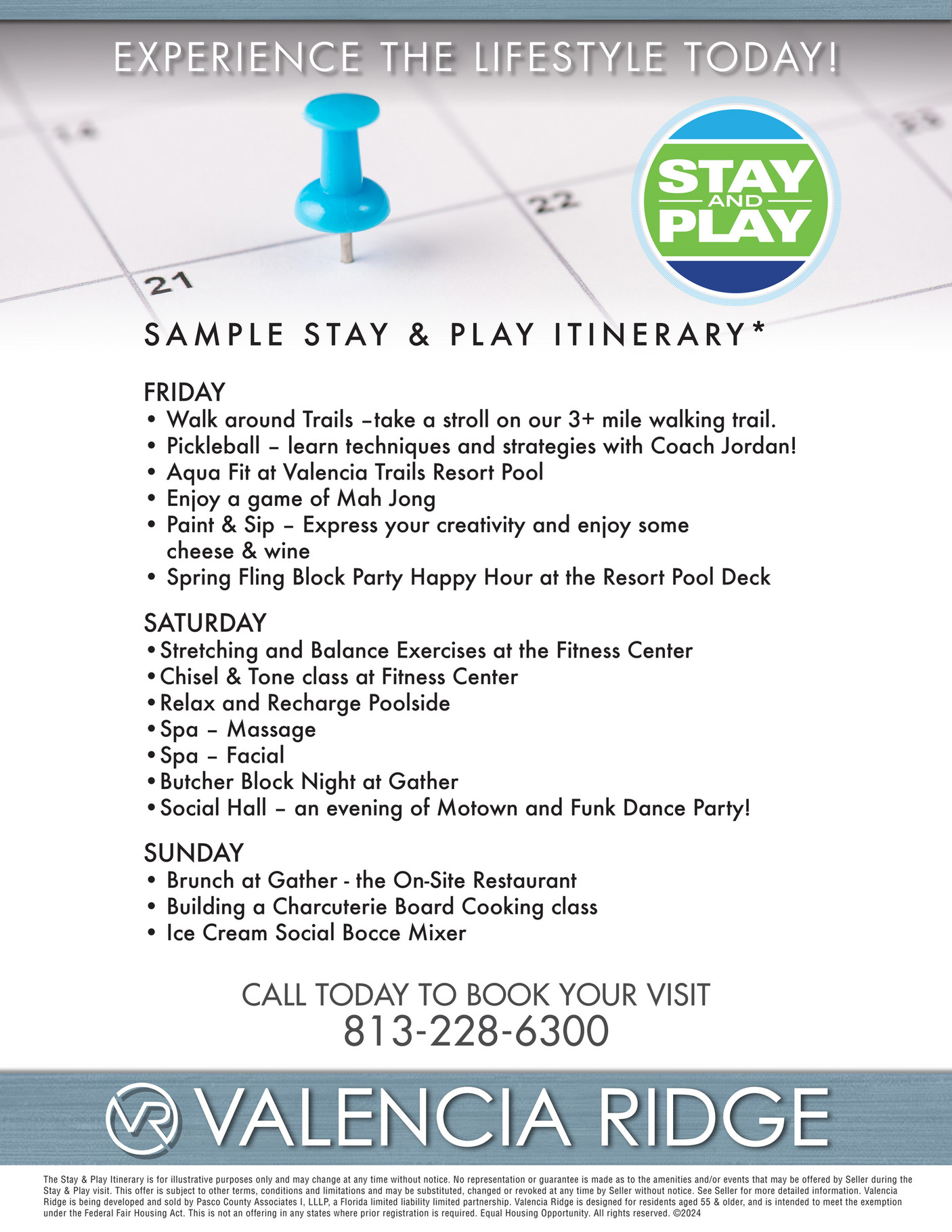 GL Homes - Valencia Ridge Stay and Play Schedule - Page 1