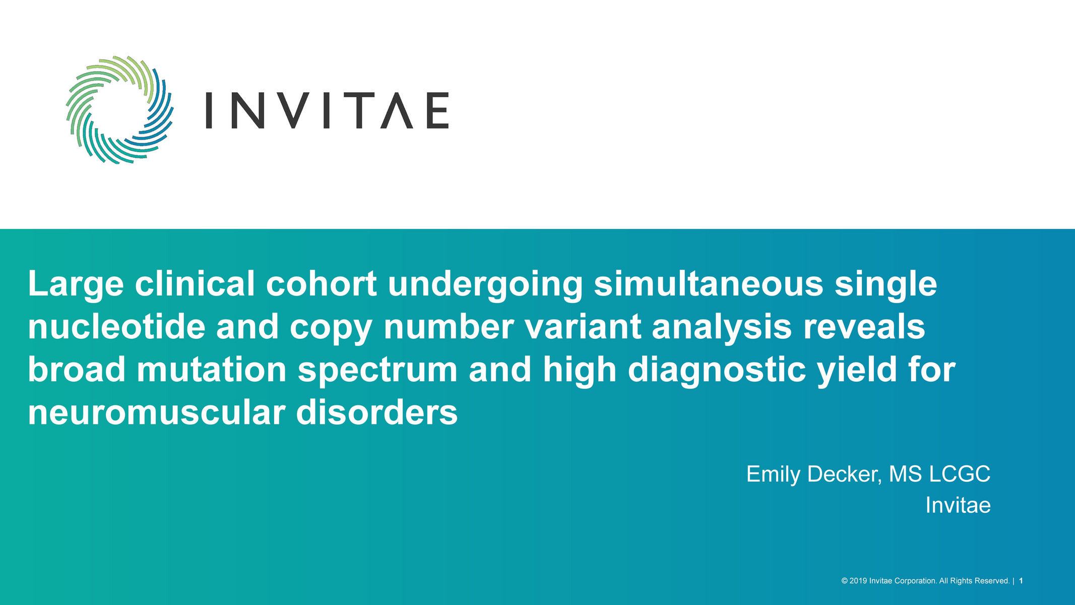 Invitae - Invitae_ESHG2019_Decker - Page 1