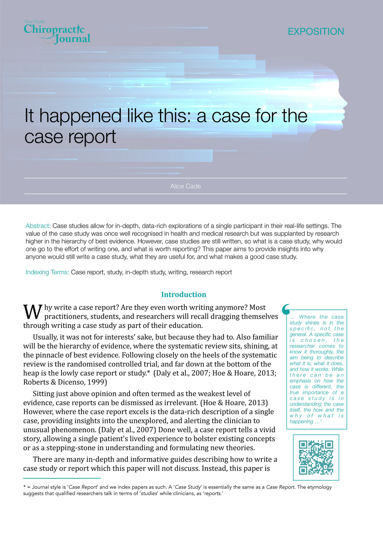 Asia-Pacific Chiropractic Journal - Cade Case Reports - Page 2