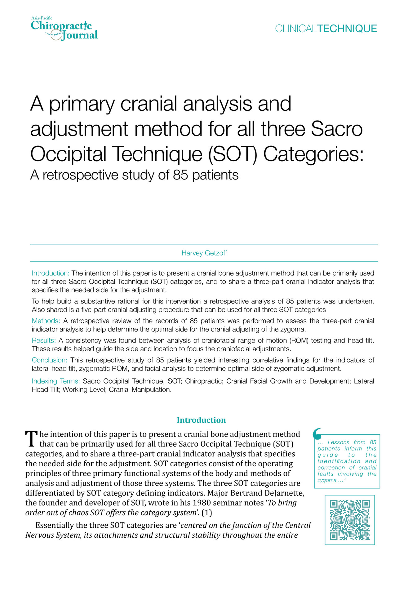 Sacro Occipital Technique, SOT; Chiropractic; Cranial Facial Growth and ...