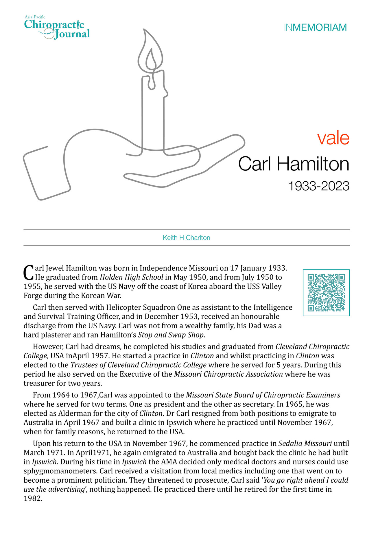In Memoriam Carl Hamilton - Page 1