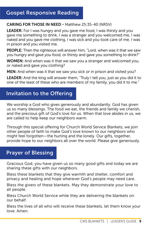 Church World Service - CWS Blanket Leaders Guide - Page 10-11