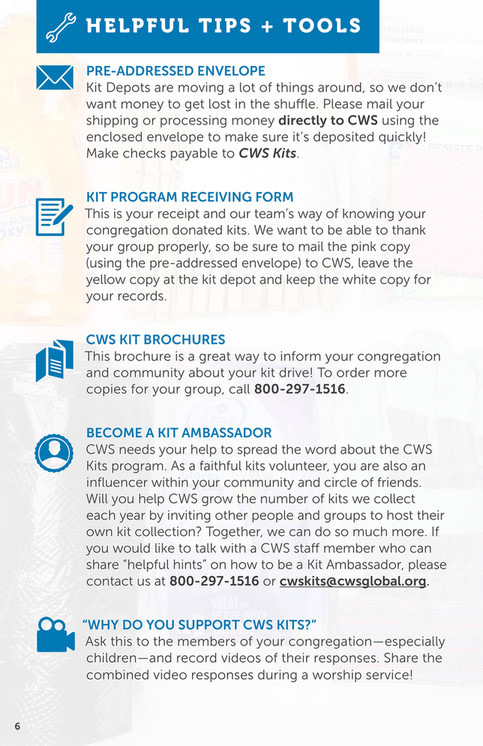 Church World Service - 2023 CWS Kits Booklet - Page 6-7