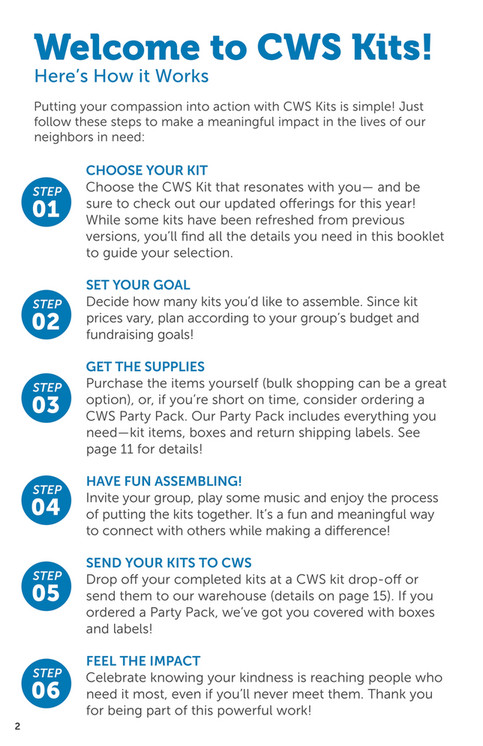 Church World Service - CWS Kits Booklet - Page 2-3