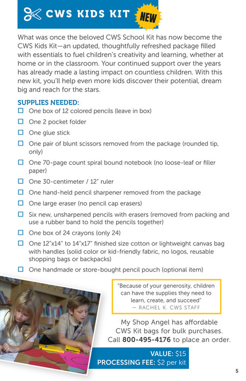 Church World Service - CWS Kits Booklet - Page 2-3