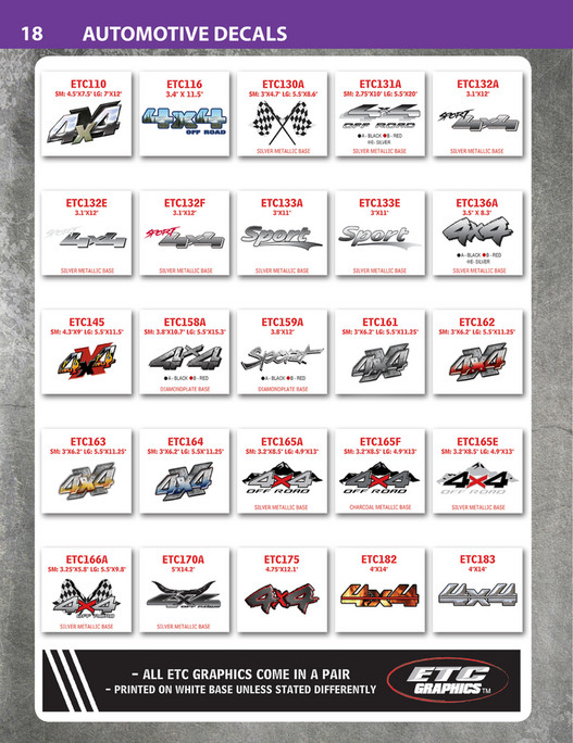 Vinyl Graphics - 2017 Vinyl Graphics Catalog - Page 18-19 - Created ...