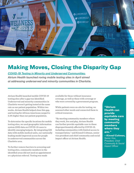 Atrium Health - Atrium Health 2020 Annual Report - Page 20-21