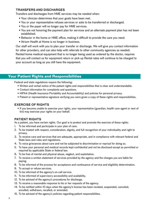 Home Medical Equipment Respiratory Services Patient Handbook - Page 4-5