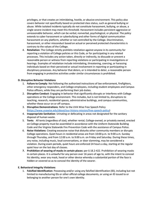 University of Virginia's College at Wise - Student Conduct System ...