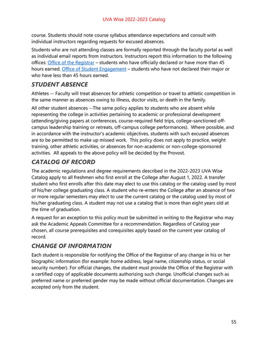 University of Virginia's College at Wise - College Catalog 2022-2023 ...