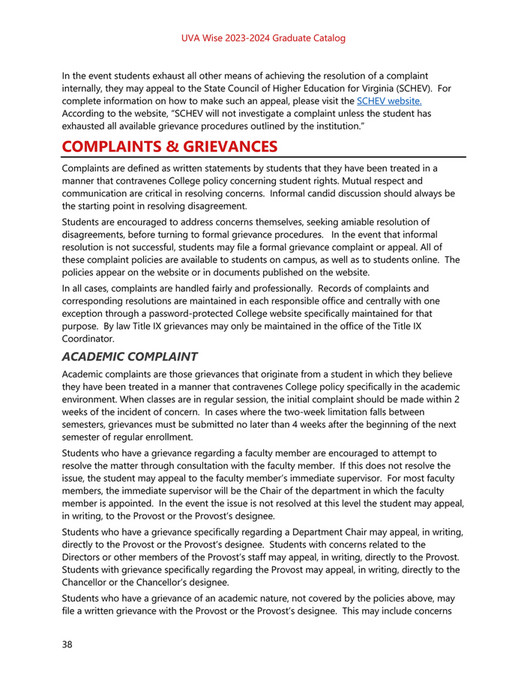 University of Virginia's College at Wise - Graduate Catalog 2023-2024 ...