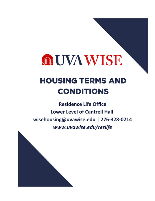 University of Virginia's College at Wise - UVA Wise Housing Terms & Conditions - Page 1
