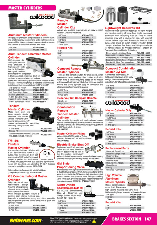 Behrent's Performance Warehouse Master Parts Catalog 2024 - Page 146-147