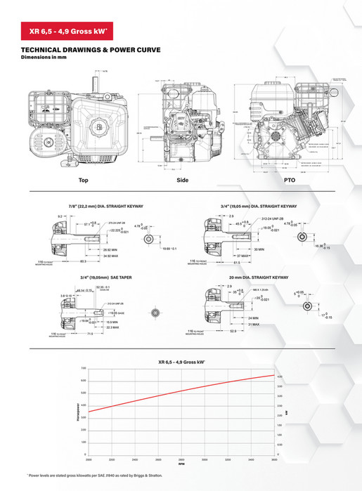Briggs & Stratton LLC - XR Engine Specifications Brochure - Page 4-5