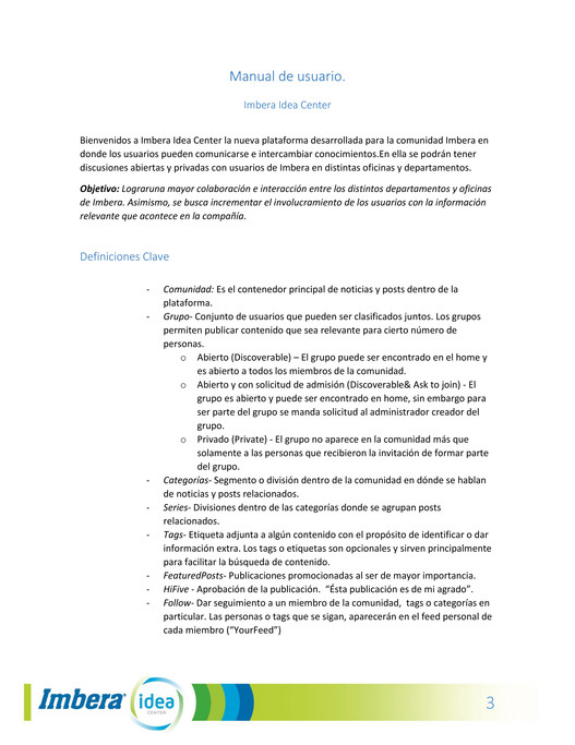 Femsa - Manual de Usuario. Imbera Idea Center - Página 2-3 - Creado con ...