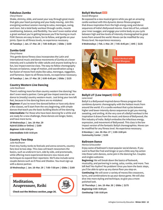 Arlington Community Education Winter 2023 Catalog - Page 14-15 Arlington Community Education Winter 2023 Catalog - Page 14-15