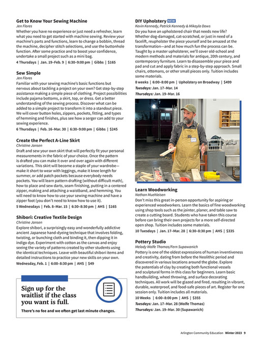 Arlington Community Education Winter 2023 Catalog - Page 10-11 Arlington Community Education Winter 2023 Catalog - Page 10-11