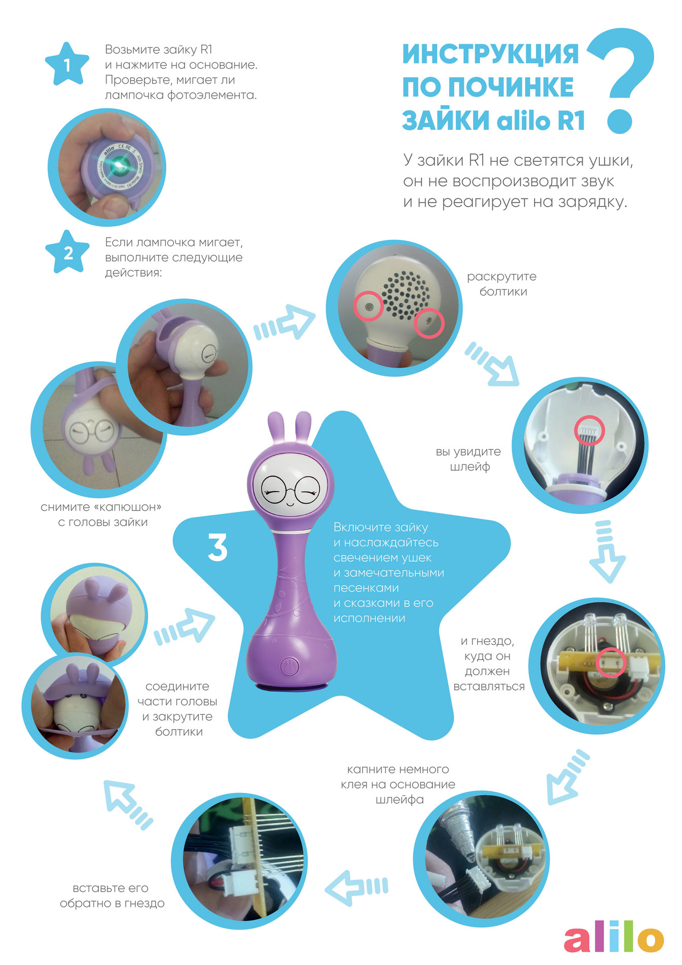 Baby Opt Group - Инструкция по починке зайки alilo R1 - Page 1 ...