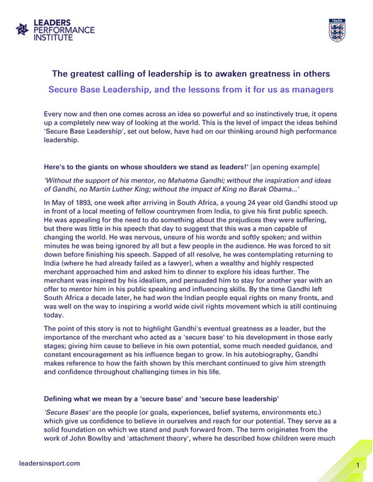 Leaders - LSP Prep Document - Secure Base Leadership - Page 1
