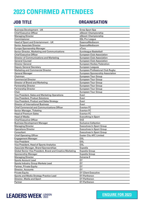 Leaders - Leaders Week London - 2023 Confirmed Attendees - Page 12