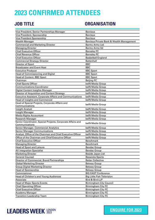 Leaders - Leaders Week London - 2023 Confirmed Attendees - Page 4