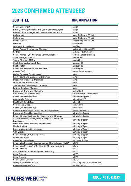 Leaders - Leaders Week London - 2023 Confirmed Attendees - Page 23