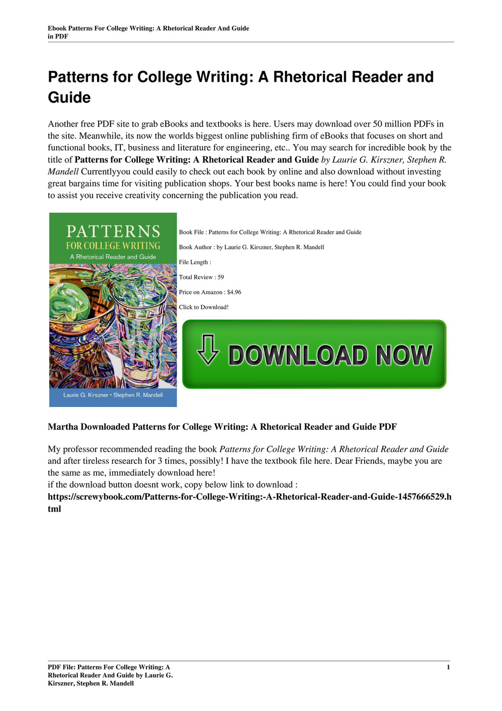 patterns for college writing pdf