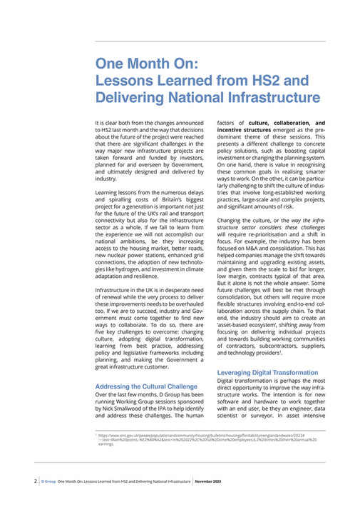 SI - Lessons Learned from HS2 and Delivering National Infrastructure - Page 2-3