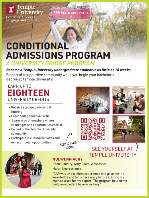 Temple University - Conditional Admission Program - Page 2