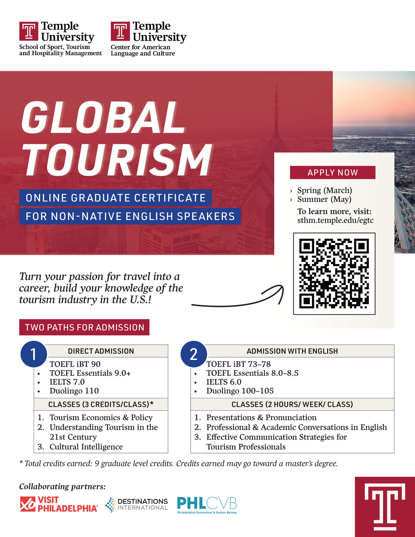 Temple University Global Tourism Certificate - Page 1