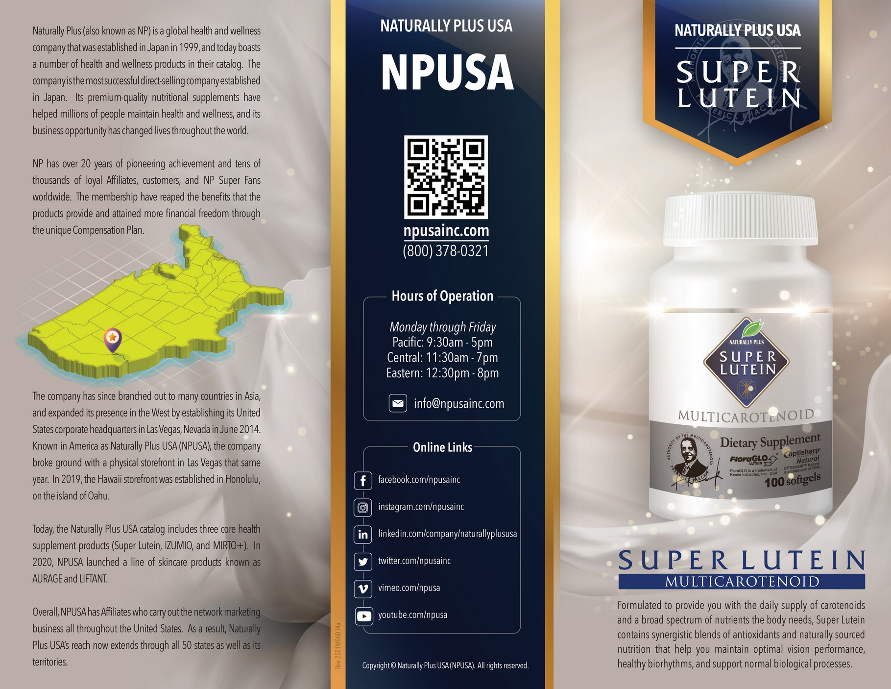 Naturally Plus USA - NPUSA - Super Lutein Trifold Brochure - Page 1