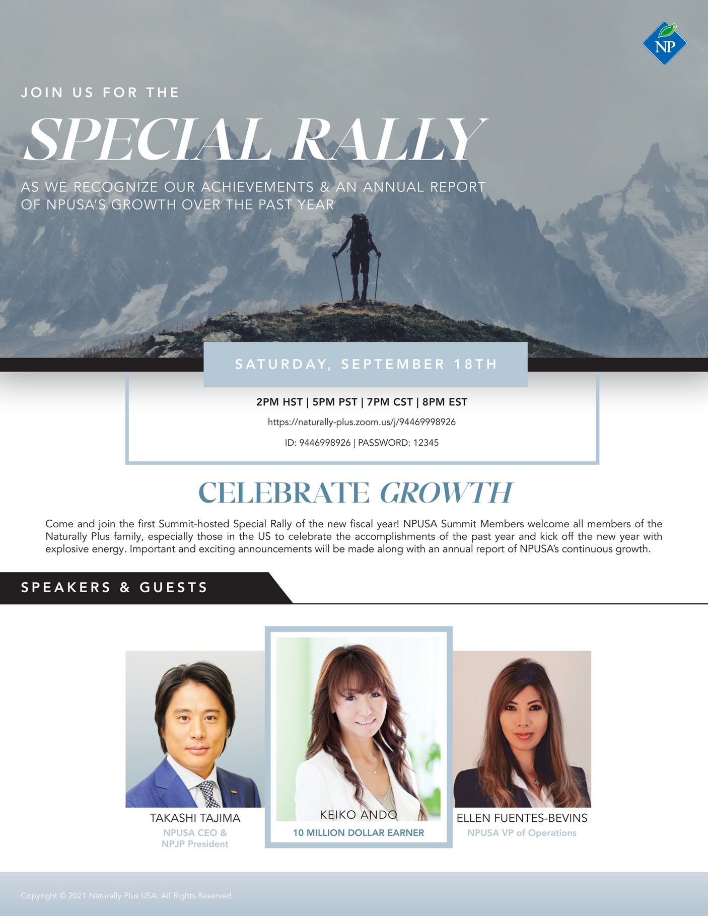 Naturally Plus USA - September 2021: NPUSA Summit-Hosted Special Rally ...