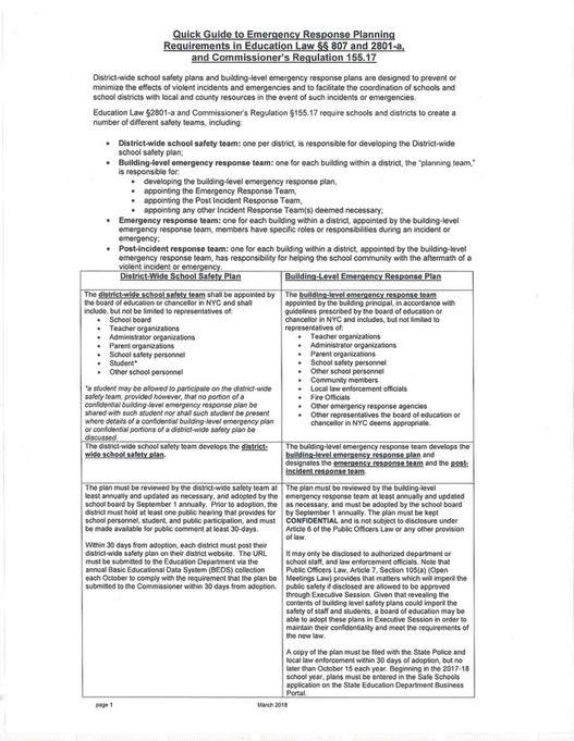 NYSUT - Quick Guide to Safety Plans - Page 1