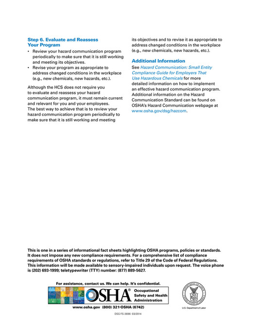 NYSUT - OSHA Factsheet - Effective Hazard Communication Program - Page 3