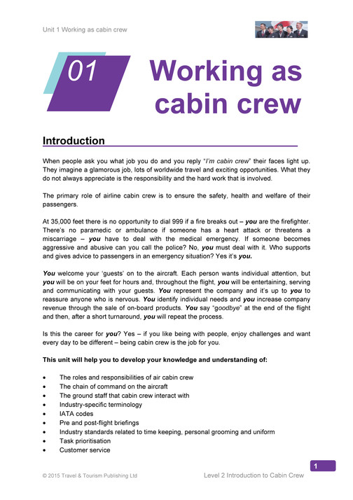 Level 2 Introduction to Cabin Crew textbook sample pages - Page 6-7 ...