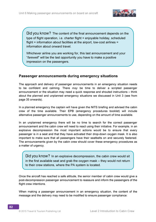 Level 2 Introduction to Cabin Crew textbook sample pages - Page 14-15 ...