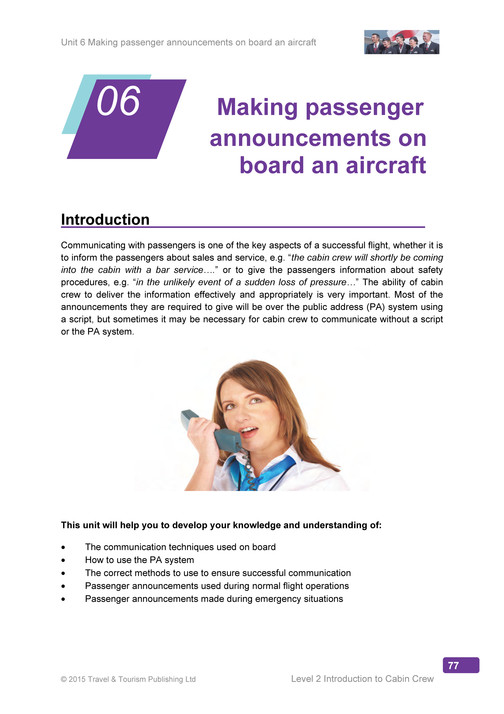 Level 2 Introduction to Cabin Crew textbook sample pages - Page 14-15 ...