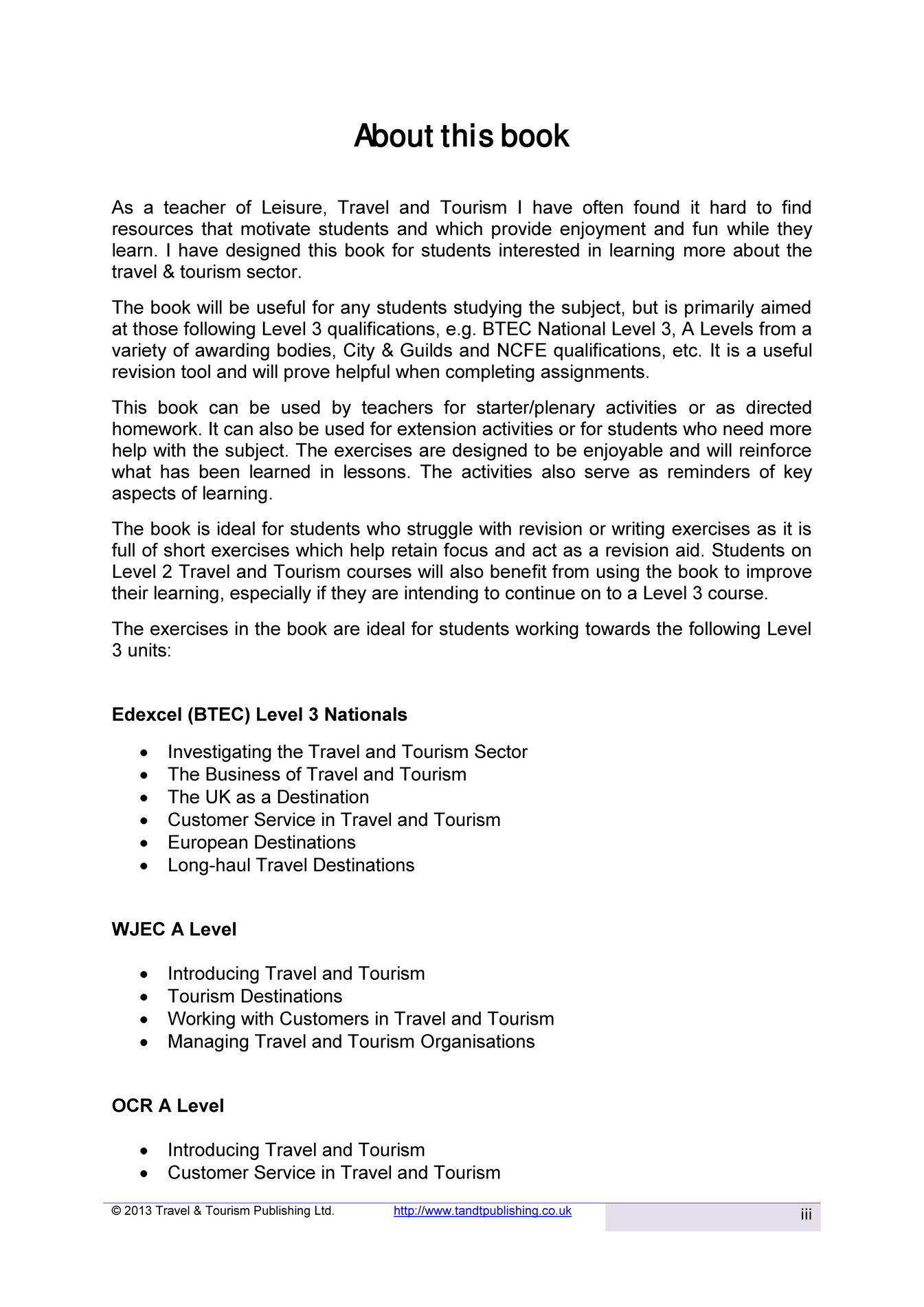 Travel Tourism Publishing Student Activities For Level 3 Travel