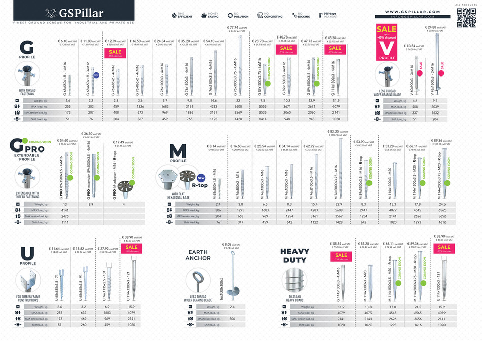GSPILLAR Ground screw list - Page 1