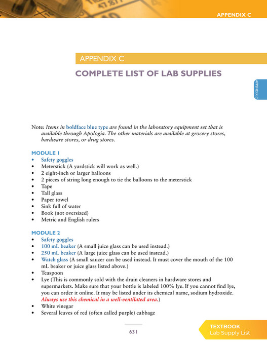 Apologia Educational Ministries - Exploring Creation with Chemistry ...