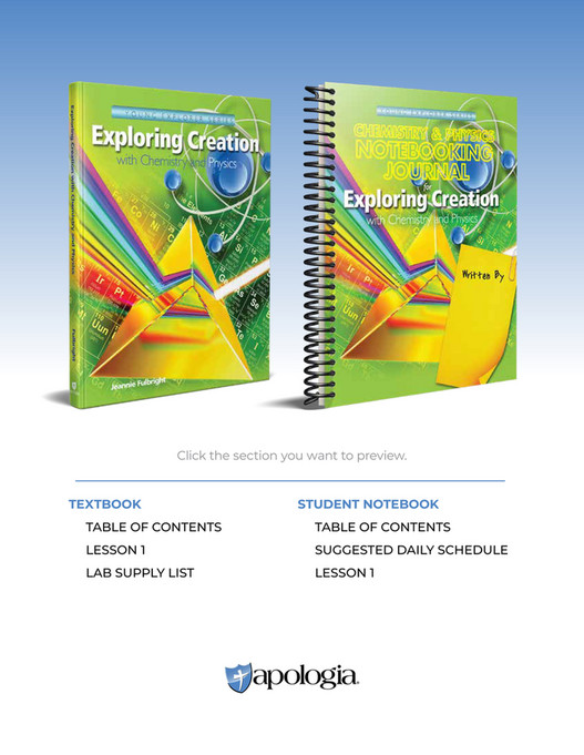 Apologia Educational Ministries - Exploring Creation with Chemistry and ...