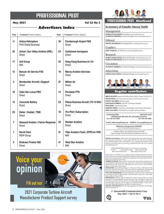 Professional Pilot Magazine May 2021 - Page 1