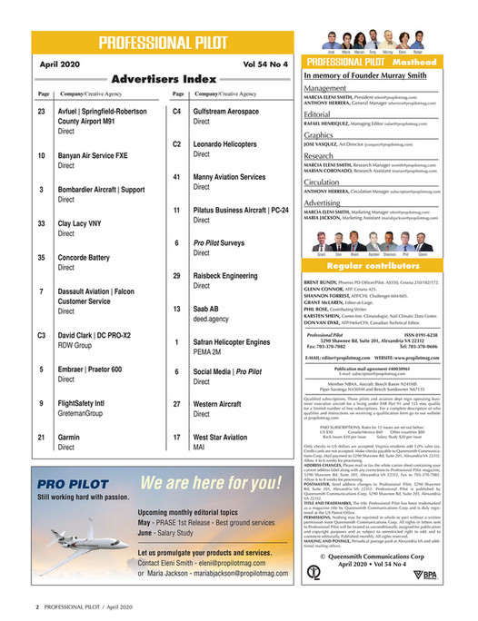 Professional Pilot Magazine April 2020 - Page 1