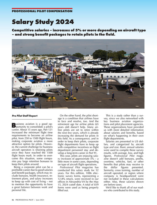 Professional Pilot Magazine June 2024 - Page 38-39