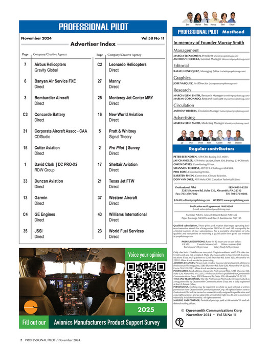 Professional Pilot Magazine November 2024 - Page 1